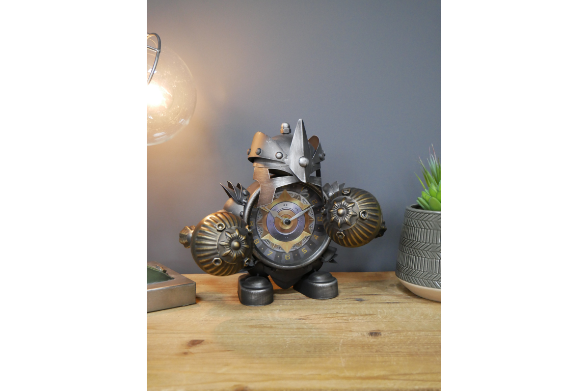 Warrior Clock - Quirky Desk Ornament Gift - All For Theodore
