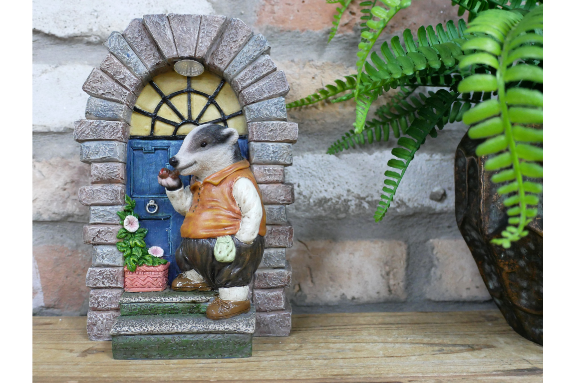 Mr Badger Solar Light, Fairy Door Garden Decor Ornament - All For Theodore